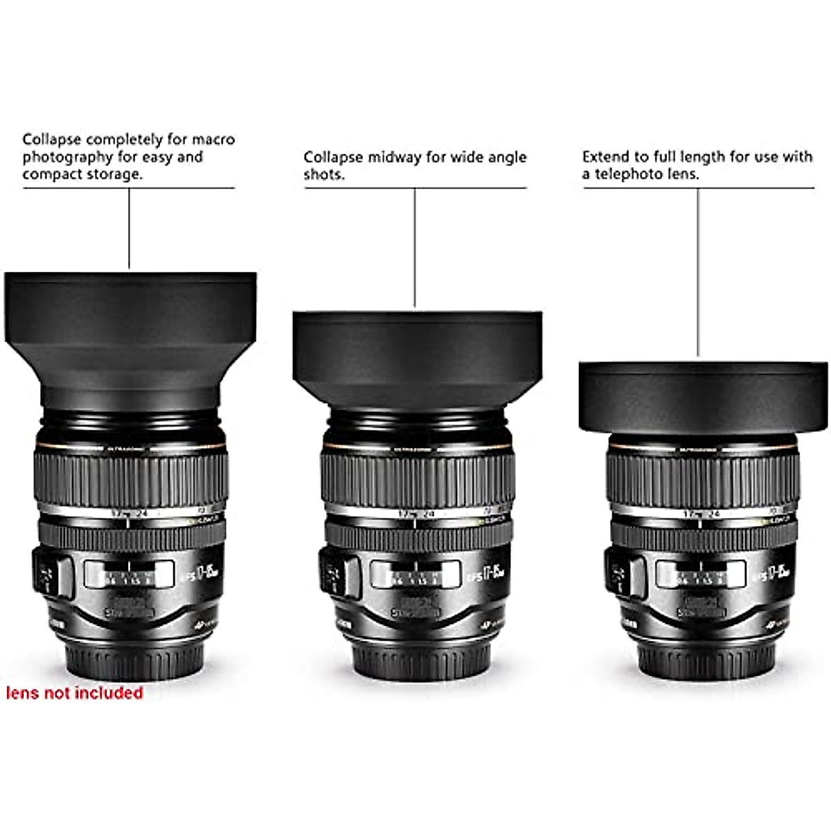 Ultra Deluxe Lens Kit for Canon Rebel T3, T5, T5i, T6, T6i, T7i, EOS 80D, EOS 77D Cameras with Canon EF-S 18-55mm is II STM Lens - Includes: 7pc 58mm Filter Set + 58mm Wide Angle and Telephoto Lens
