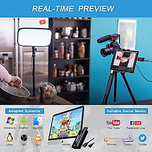 WUINMUT HD Video Capture Card HDMI to USB 2.0 1080P Cam Link Game Capture Card Audio Capture Adapter Screen Record Device for Switch Gaming Streaming, Live Broadcasting (20CM Cable)