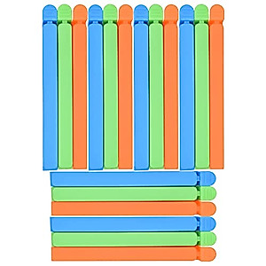 Dianoo 18 PCS Food Sealing Clips For Bags, 15.5cm Fresh Keeping Clamp Sealer Clips For Home, Plastic Sealing Clips For Snacks, Fruits, Chip, Breads, Random Color