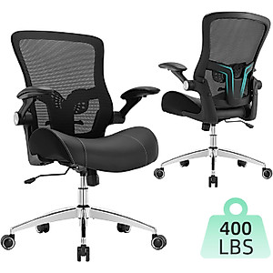 Luckyear Office Chair Ergonomic Desk Chair-400lbs Big and Tall Heavy Duty, Wide & Soft 3D Modeling Foam Cushion Home Office Desk Chair with Adjustable Seat Height, Executive Computer Task Chair