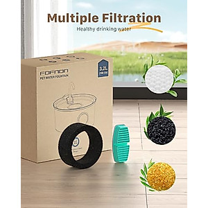 Cat Water Fountain Stainless Steel - Dog Automatic Waterer Bowl - Auto Pet Dispenser - Small Pets Drinking Waterer Indoor - Auto Dish Animal Fountains - 108oz/3.2L Metal Self Kitty Watering Supplies