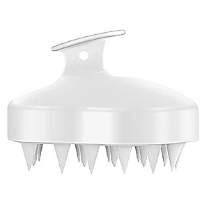 Shampoo Brush, Silicone Scalp Massager Hair Brush Head Massager Hair Growth Scrubber for Straight Curly Long Short Thick Thin Wet Dry Hair for Men Women Kids Pets , White