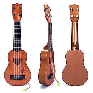 YEZI Kids Toy Classical Ukulele Guitar Musical Instrument, Brown