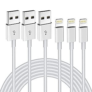 iPhone Charger 3Pack 6FT MFi Certified Lightning Cable Fast Charging Cords Apple Charger Compatible with iPhone 14 13 12 11 XS XR X Pro Max Mini 8 7 6S 6 Plus 5S SE iPad iPod AirPods