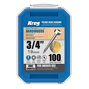 Kreg Pocket-Hole Screws, 6 x 3/4", Panhead, Fine (100)