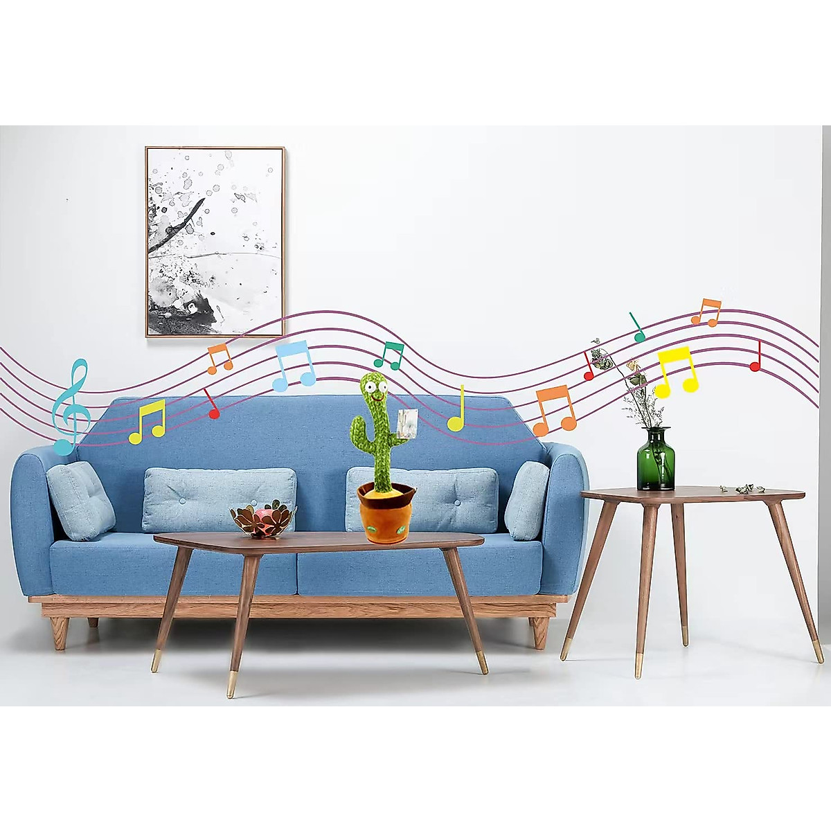 Ferlert Dancing Cactus,Talking Cactus Toy, Electronic Dancing Cactus Toy with Lighting,Singing Cactus Recording and Repeat Your Words,Cactus Mimicking Toy Green A