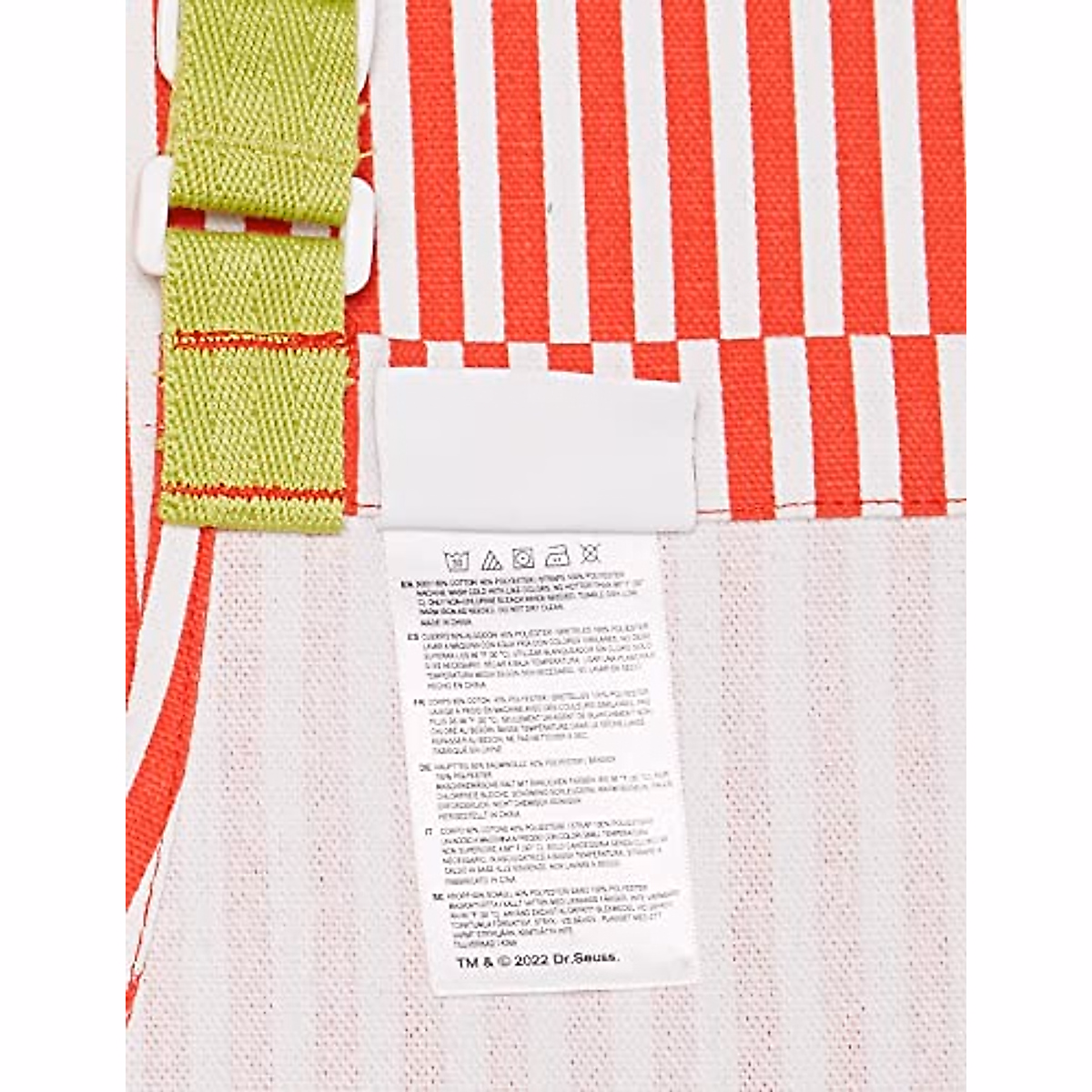 Chef Works Apron, Dr. Suess Baking Challenge, The Grinch, Red & White with Lime Straps, Adult