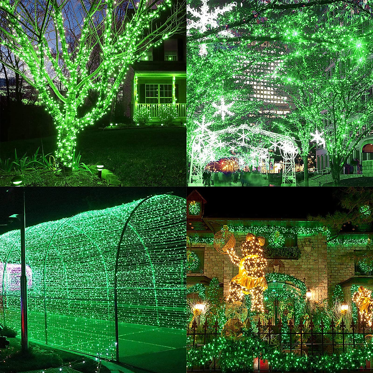 114ft Christmas String Lights Outdoor, 300 LED Christmas Ligths Connectable with Timer, 8 Modes Christmas Tree Lights Fairy Twinkle Lights for Garden, Wedding, Indoor Outdoor Xmas Decorations (Green)