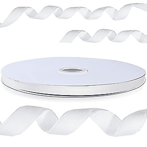 Christmas Wired Velvet Ribbon with Gold Edge Velvet Waterproof Ribbon Wrapping Velvet Decoration Ribbon for Xmas Wreath Bows Floral Craft Ornaments (White, 3/8 Inch x 20 Yard)