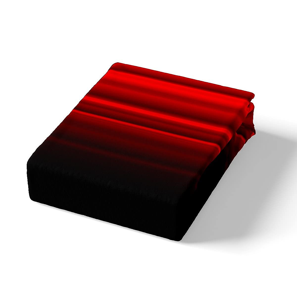 Abstract Ombre Decor Bed Sheets Kids Teens Red and Black Sheet Set Fashion Sheets Girls Boys Room Decor Twin Size,1 Flat Sheet +1 Fitted Sheet+1 Pillowcase, 3Pcs Bedding