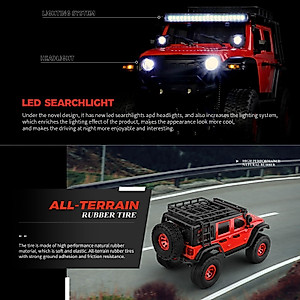 HTLNUZD 1/24 RC Truck 2428 4WD Electric RC Rock Crawler with LED Light 130 Carbon Brush Motor 3KM/H All Terrain Off Road Racing Car for Christmas,Festival Gift