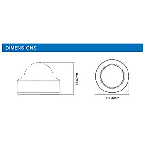 Titanium IP-5VP5S31/28 5MP IR 2.8 Fixed Dome Network Camera, 1/2.7" CMOS Sensor, 2592x1944 Max. Resolution, 20~30m IR Night View Distance, Support Three Streams, IP67, IK10