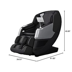 MassaMAX 2023 Massage Chair, Full Body Zero Gravity SL Track Recliner with Yoga Stretch, Voice Control, Heating, Airbags, Foot Massage (321-Black)