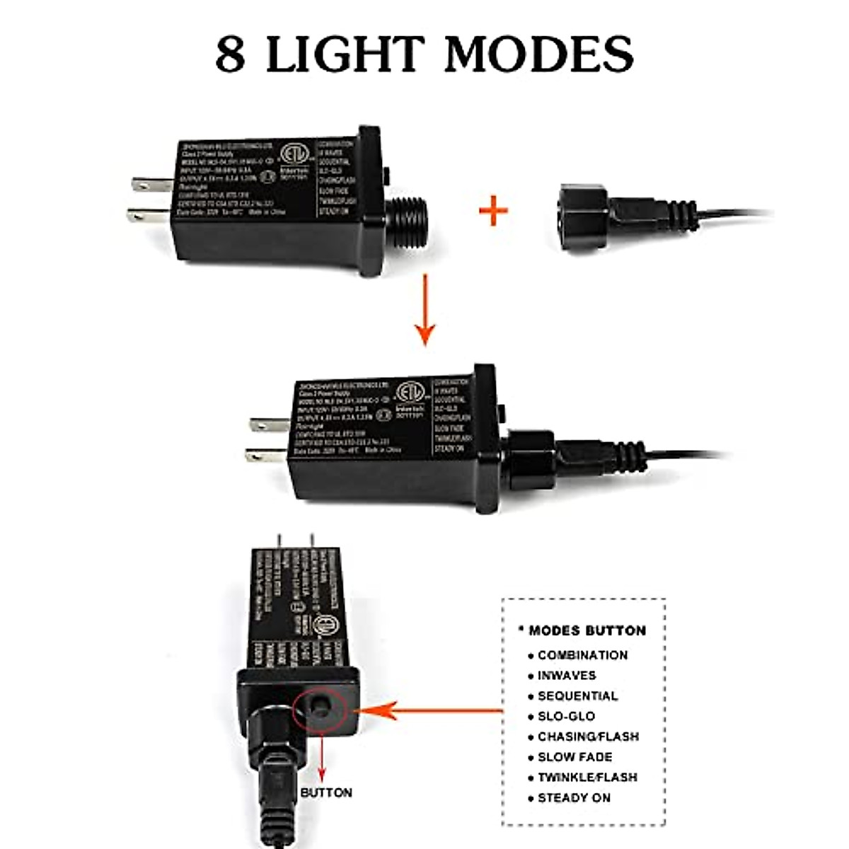 BHCLIGHT 66Ft 200 LED Fairy Lights Plug in, Waterproof String Lights Outdoor 8 Modes Copper Wire Lights Bedroom Decor, Twinkle Lights for Girl's Room Garden Christmas Party Wedding (Warm White)