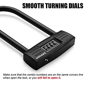 USHAKE Combination U Lock + Bike Water Bottle Cages