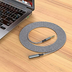 Headphone Extension Cable, [2-Pack, 6.6ft Hi-Fi ] 3.5mm Extension AudioMale to Female Aux Adapter Hi-Fi Sound Stereo Extender Cord for Headset, iPhone, iPad, Smartphones, Tablets & More (Grey)