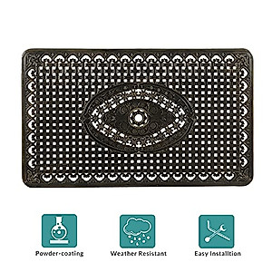 MEETWARM 7-Piece Outdoor Patio Dining Set, All-Weather Cast Aluminum Patio Conversation Set for Backyard Garden Deck with 6 Cushioned Chairs, 1 Rectangular Table, 2" Umbrella Hole, Dark Bronze