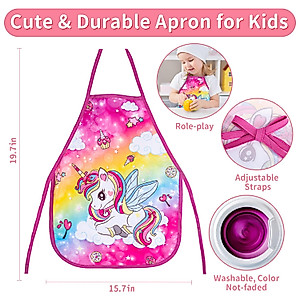 Hohosunlar 89PCS Kids Kitchen Playset w/ Toy Pots Pans Unicorn Apron BBQ Grill Camping Cooking Playset Pretend Play Food Set Toy Vegetables Fruits Play Kitchen Accessories for Girls Toddlers Age 3+