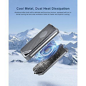 Syvisions M.2 NVMe SSD Enclosure,Tool-Free 40Gbps Compatible with USB4.0/3.2/3.1/3.0/2.0&Thunderbolt3, Fan Cooling, Anti-Scratch Aluminum Alloy, LED Light, Support SSD Size 2280 B+M M-Key