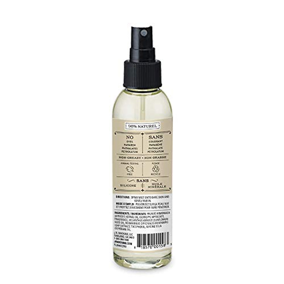 JR Watkins Natural Hydrating Body Oil Mist, Coconut Milk & Honey, Moisturizing Body Oil Spray for Glowing Skin, USA Made and Cruelty Free, 6 fl oz