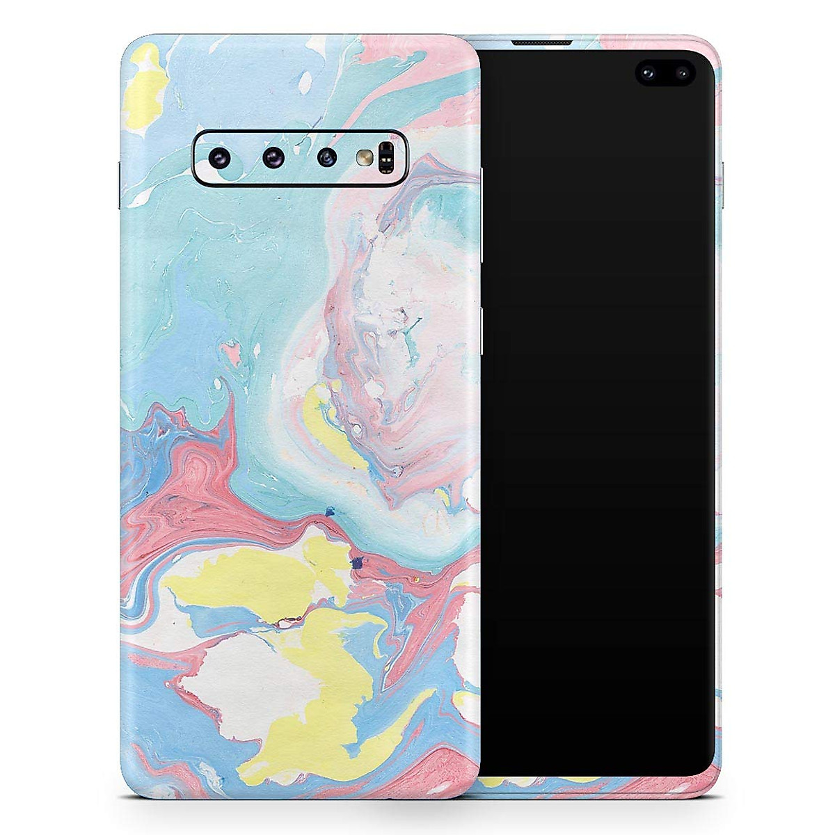 DesignSkinz Marbleized Swirling Cotton Candy Protective Vinyl Decal Wrap Skin Cover Compatible with The Samsung Galaxy S20 (Screen Trim & Back Glass Skin)
