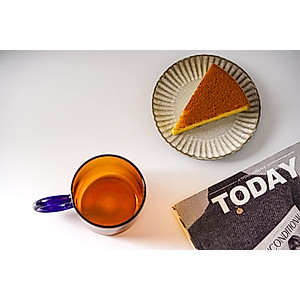 AryaElla 10oz Glass Coffee Mug, Amber Clear Cup with Handle for Hot/Cold Coffee Tea Beverage, Wide Mouth Mug Perfect for Mocha Espresso Latte Tea Milk Juice, Lead-Free Drinking Glassware.