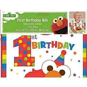 Sesame Street Elmo Turns One Baby Bib | One Size | Multicolor | 1 Pc
