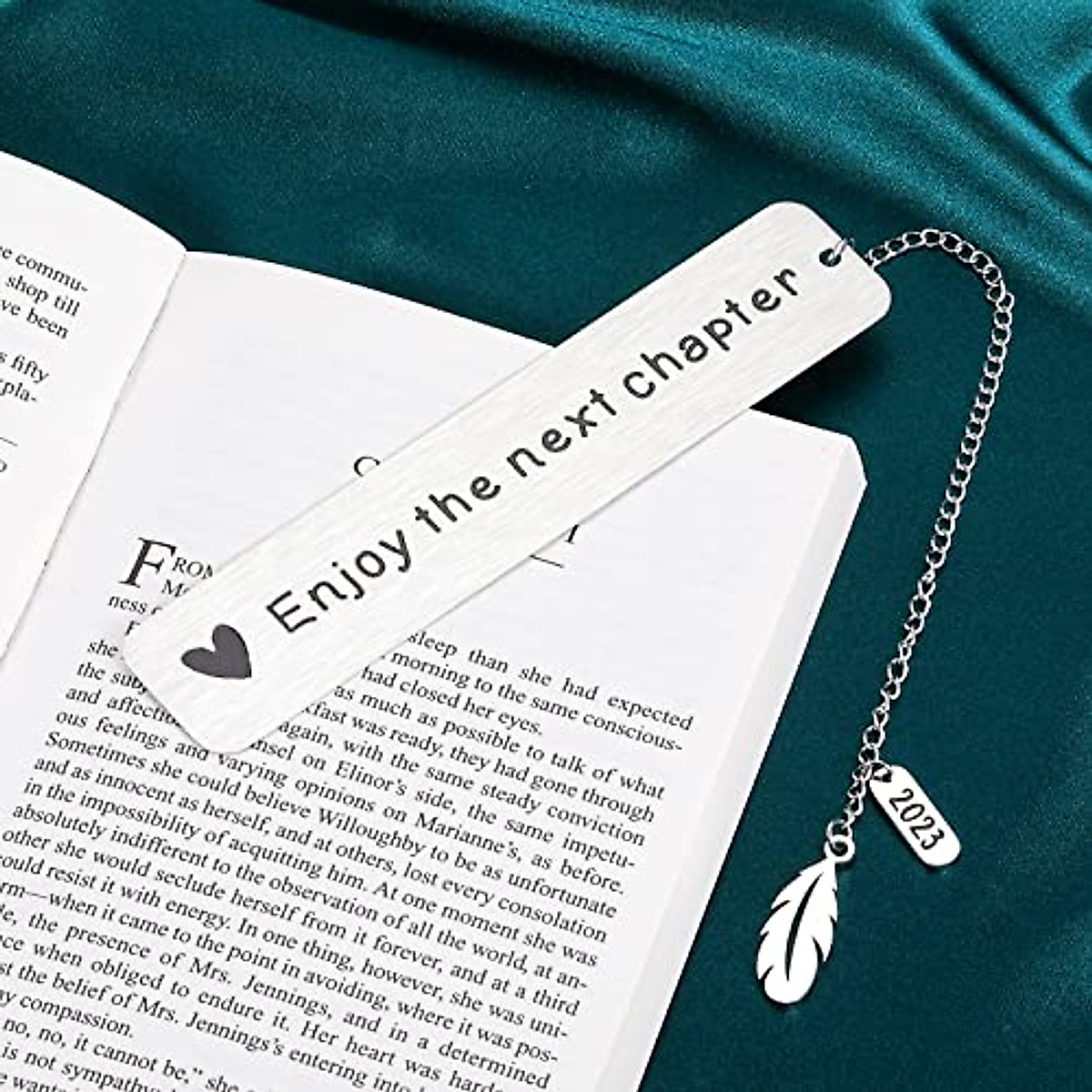 Bookmark with Chain 2023 Inspirational Graduation Retirement Wedding Christmas Anniversary Birthday Gifts for Women Men Her Him Boy Girl Kid Book Lover Boss Coworker Leaving Promotion New Dad Mom Gift