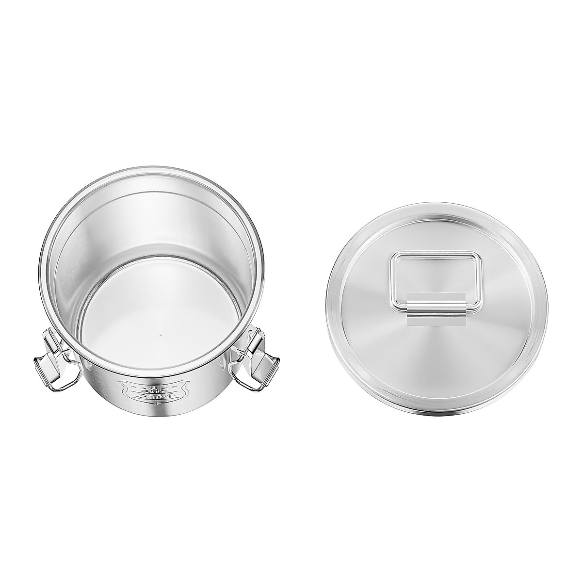 LINISHOP 304 Stainless Steel Airtight Canister Airtight Cereal Container Food Storage Container Metal Kitchen Rice Flour Milk Storage Bucket Silver New (6L)