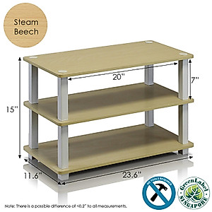 Furinno Turn-S-Tube 3-Tier Shoe Rack, Dark Cherry/Black