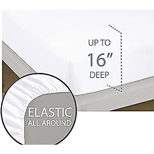 Swift Home Ultra-Soft Elegant 2-inch Ruffled Hem Design on Flat Sheet and Pillowcases, Wrinkle Resistant, Fade Resistant, Deep Pocket, Double Brushed 4-Piece Microfiber Sheet Set - Full, Rose Blush