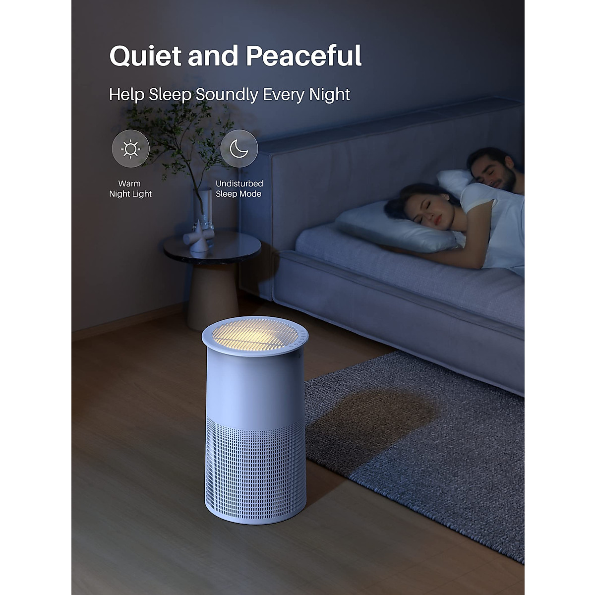 Air Purifier Large Room 1000 sq ft - Dreamegg Hepa Air Purifiers for Home Large Room/Bedroom with Night Light, CADR 510+, Auto Mode, UV-C Air Cleaner Remove 99.97% of Dust, Pet Dander, Smoke, Pollen