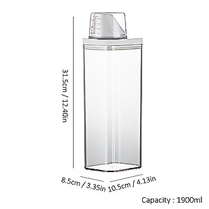 Laundry Detergent Dispenser, Washing Powder Clear Bottles, Laundry Room Washing Powder Bottles, Large Capacity Empty Laundry Refill Bottles, Storage Containers for Soap Detergents Washing Powder