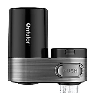Ontulor Faucet Water Filter - 350 Gallons Water Filter for Sink, Water Purifier for Faucet, Five-Stage Filtration for Kitchen Sink, Remove Impurities, Bad Taste, F1, Black