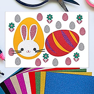 SALEMAR Silver Glitter Cardstock Paper for Cricut Duarable Sparkling Card Stock for Creating Holiday Greeting Card, Cake Toppers, Wedding Crafts, Paper Crafting, 250Gsm, 10 Sheets