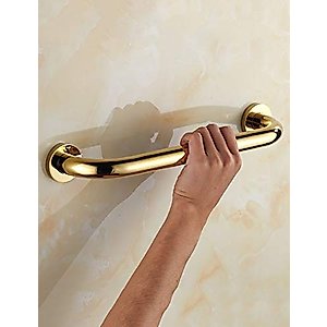 CRODY Bath Wall Attachment Handrails Grab Bar Rails Shower Aid and Safety Support Armrest Grab Bar,Safety Copper Elderly Handrail Luxurious Wall Mounted Straight Towel Rack/500 * 60Mm