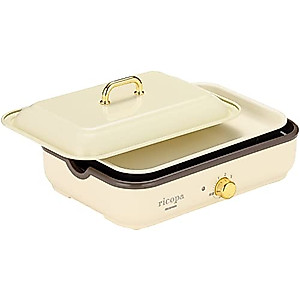 IRIS OHYAMA Mini Electric Griddle"ricopa" MHP-R102-C (Ivory)【Japan Domestic genuine products】