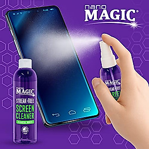 NANO MAGIC Screen Cleaner Spray Kit - For Streak Free Clean Screens on Computer & Laptop Monitor, Phone Touchscreen, Watch, Glasses, LED & LCD TV, + - Spray, Refill, Microfiber Cloth, Travel Pouch