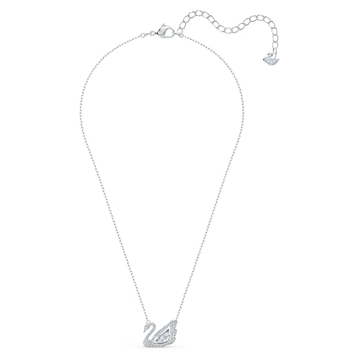 SWAROVSKI Swan Pendant Necklace, Iconic Swan Pendant with Clear Crystals on a Rhodium Finish Setting, Part of the Swan Collection
