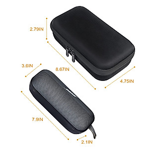 BOVKE Hard Travel Speaker Case for Bose New SoundLink Flex Speaker (2nd Gen) / Bose SoundLink Flex Bluetooth Portable Speaker, Extra Mesh Pocket for Bose Speaker Charger, Charging Cables, Black
