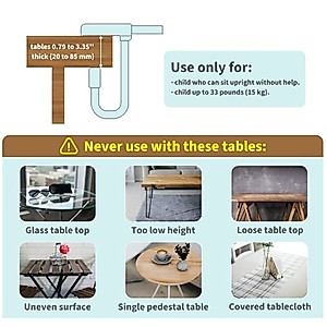 Teglu Hook On High Chair, Portable Clip on High Chair Washable with Harness for Home Travel, Fast Table Chair for Baby Toddler 6-36 Month-33lb(Blue)