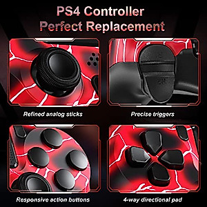 SHINXIN Wireless PS4 Controller, PS4 Controller with Dual Vibration/6-Axis Motion Sensor/Speaker/Audio Jack/Touch Pad/Share Button