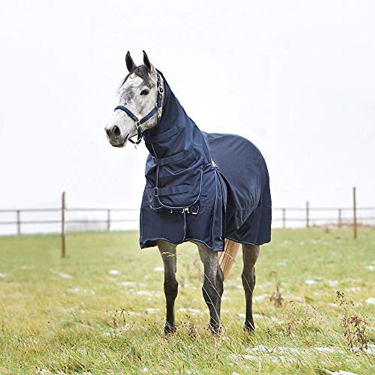 Horze Avalanche Medium Weight Combo Turnout Blanket 150g - Peacoat Dark Blue - 81 in