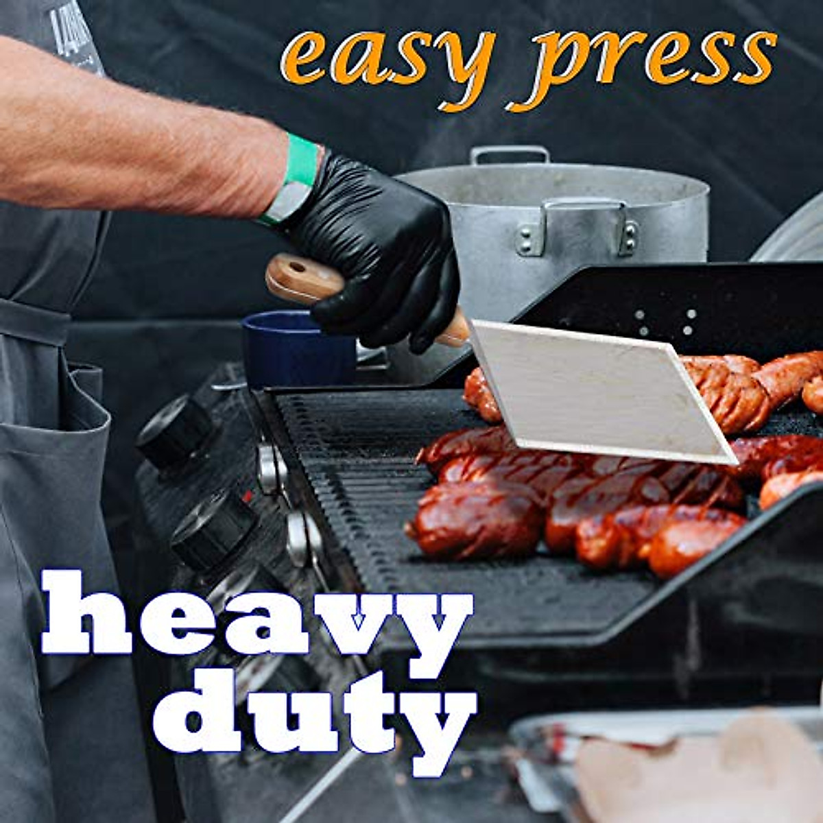 Metal Spatula Set of 2, Leonyo Stainless Steel Griddle Hamburger Spatula, as Barbecue Turner Grilling BBQ Griddle Accessories, Triple Rivets & 2 x S Hook, Heavy Duty & Easy Press, Smash Burgers