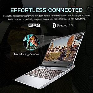 DELL G15 15.6‘’ FHD 120Hz Gaming Laptop, AMD Ryzen 5 6600H, 16GB DDR5 RAM, 512GB PCIe SSD, NVIDIA GeForce RTX 3050, Backlit Keyboard, HD Camera, Win 11 Pro, Gray
