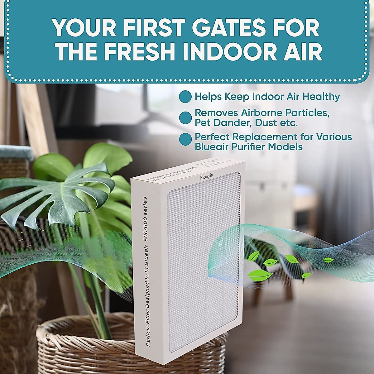 Omaeon 3-Pack for Blueair 500/600 Filter Replacement - Compatible with Blue Air Purifiers Filter 500 600 Series. 3 Particle Filters Fit Blue Air Filter Replacement 500 600, 501, 503, 510, 601, 603