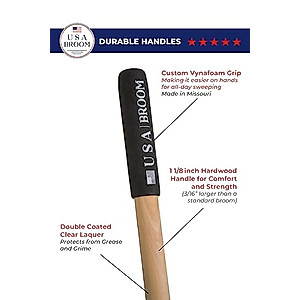 USA Broom 24 in Heavy Duty Push Broom Indoor/Outdoor Garage Shop 100% Made in USA