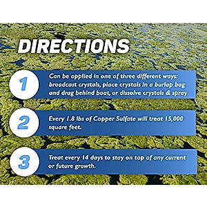 Crystal Blue Copper Sulfate Algaecide - Granular Aquatic Grade Copper Sulfate for Pond Algae Control - 5 Pounds