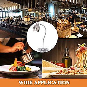 KOUDA Single Bulb Food Heat Lamp Restaurant Food Warmer Light Portable Heating Lamps (Single Arm) Silver
