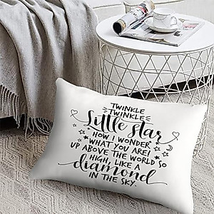 VERSUSWOLF Throw Pillow Cover Twinkle Twinkle Little Star Rectangular Sofa Pillow Case Cushion Cover for Home Couch Bed Decor 12x20 Inch
